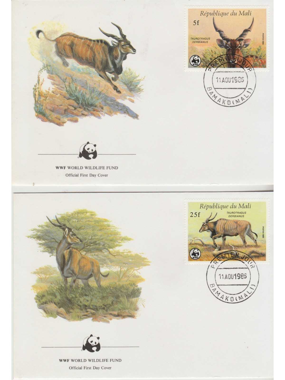 1986 REPUBLIQUE DU MALI FAUNA WWF 4 BUSTE FDC FOTO MF74143