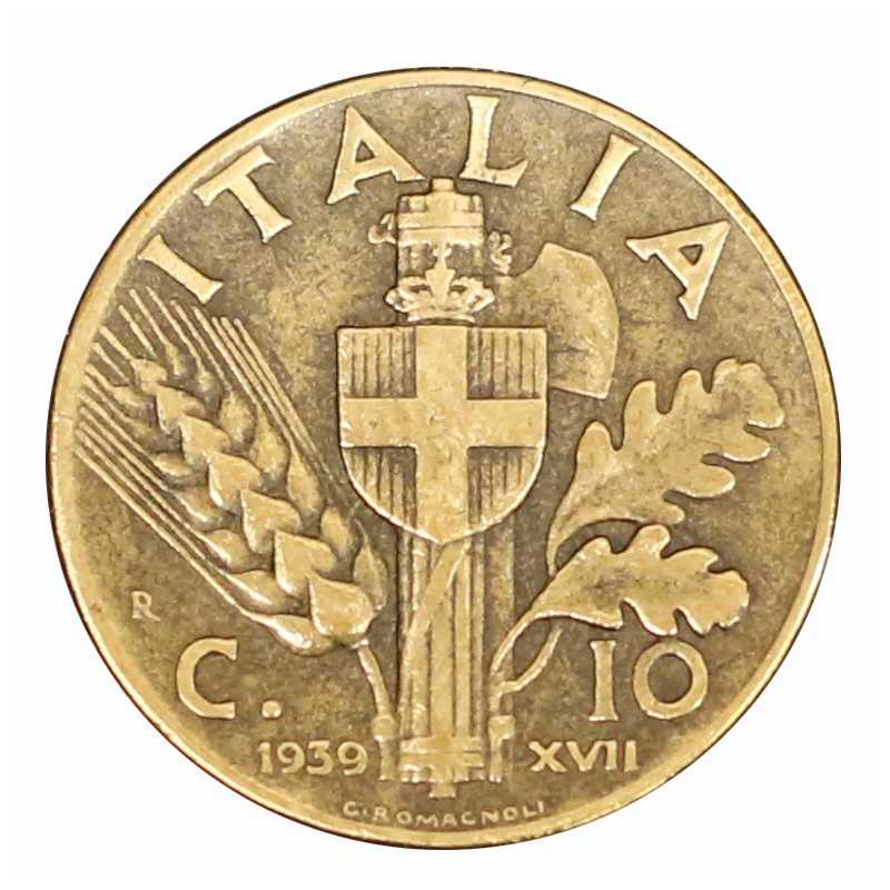 1939 REGNO D'ITALIA MONETA 10 CENTESIMI IMPERO 2 TIPO MF67517 1939 REGNO D'ITALIA MONETA 10 CENTESIMI IMPERO 2 TIPO MF67517